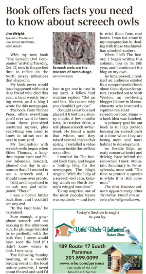 My Column: My New Book on Screech Owls - Nature Done Wright